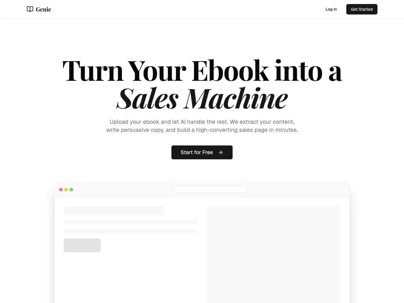 Ebook Sales Page Genie