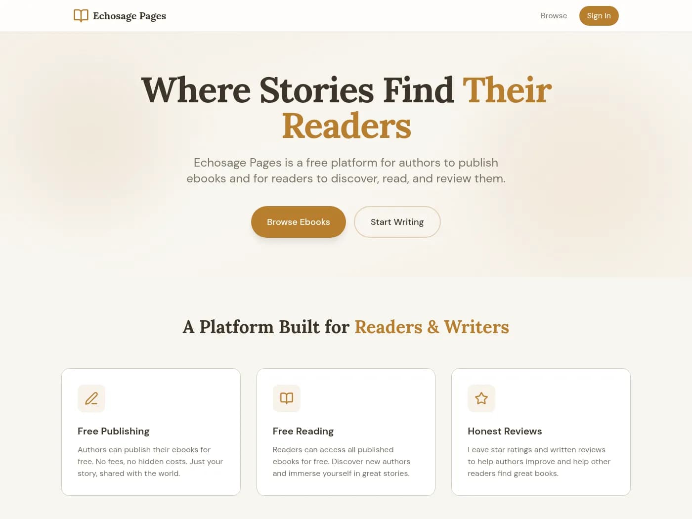 Echosage Pages
