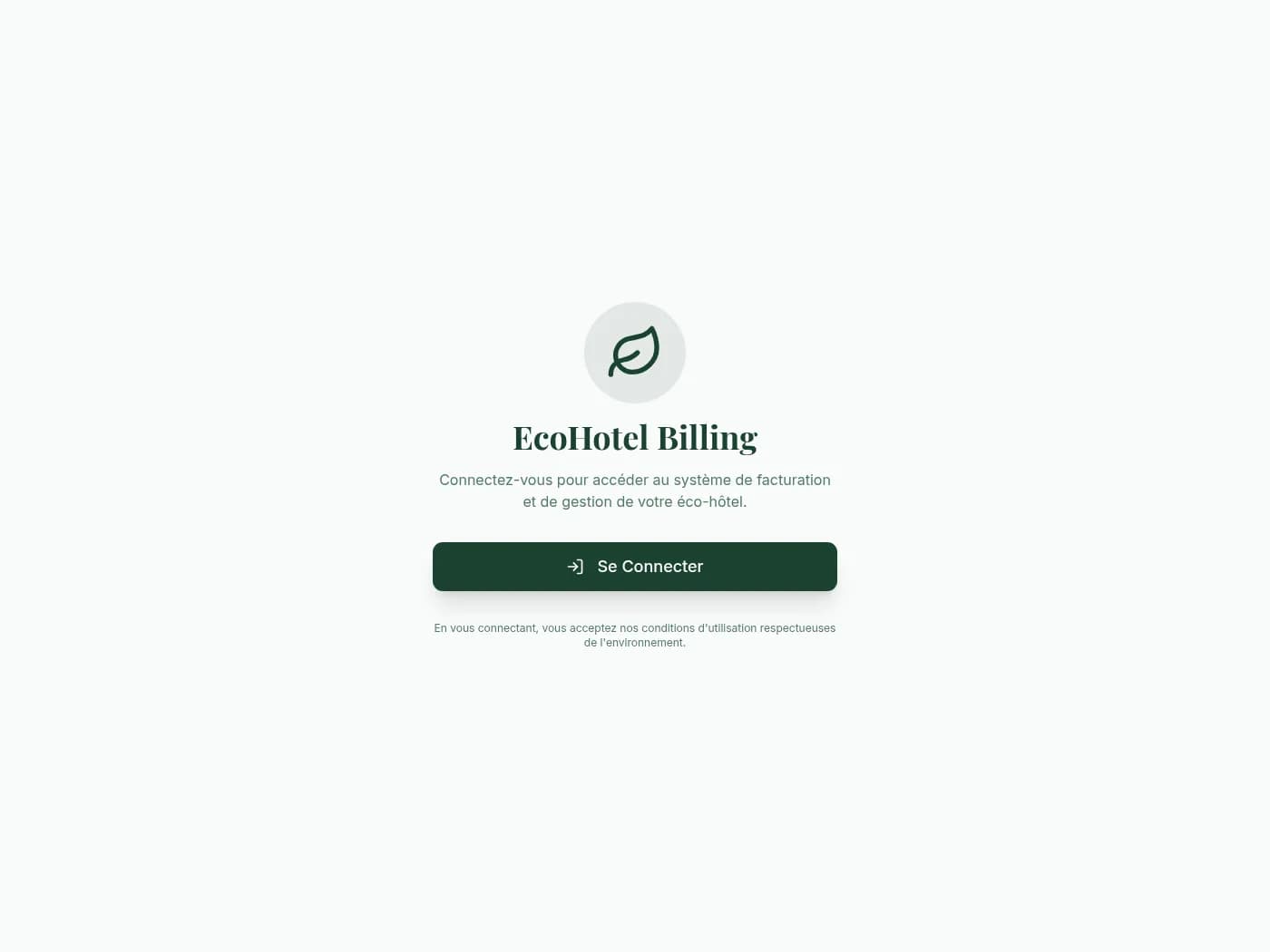 EcoHotel Billing System
