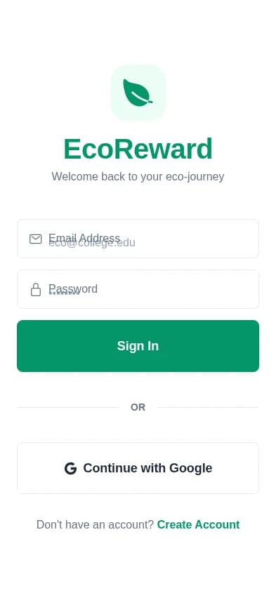 EcoReward Waste App