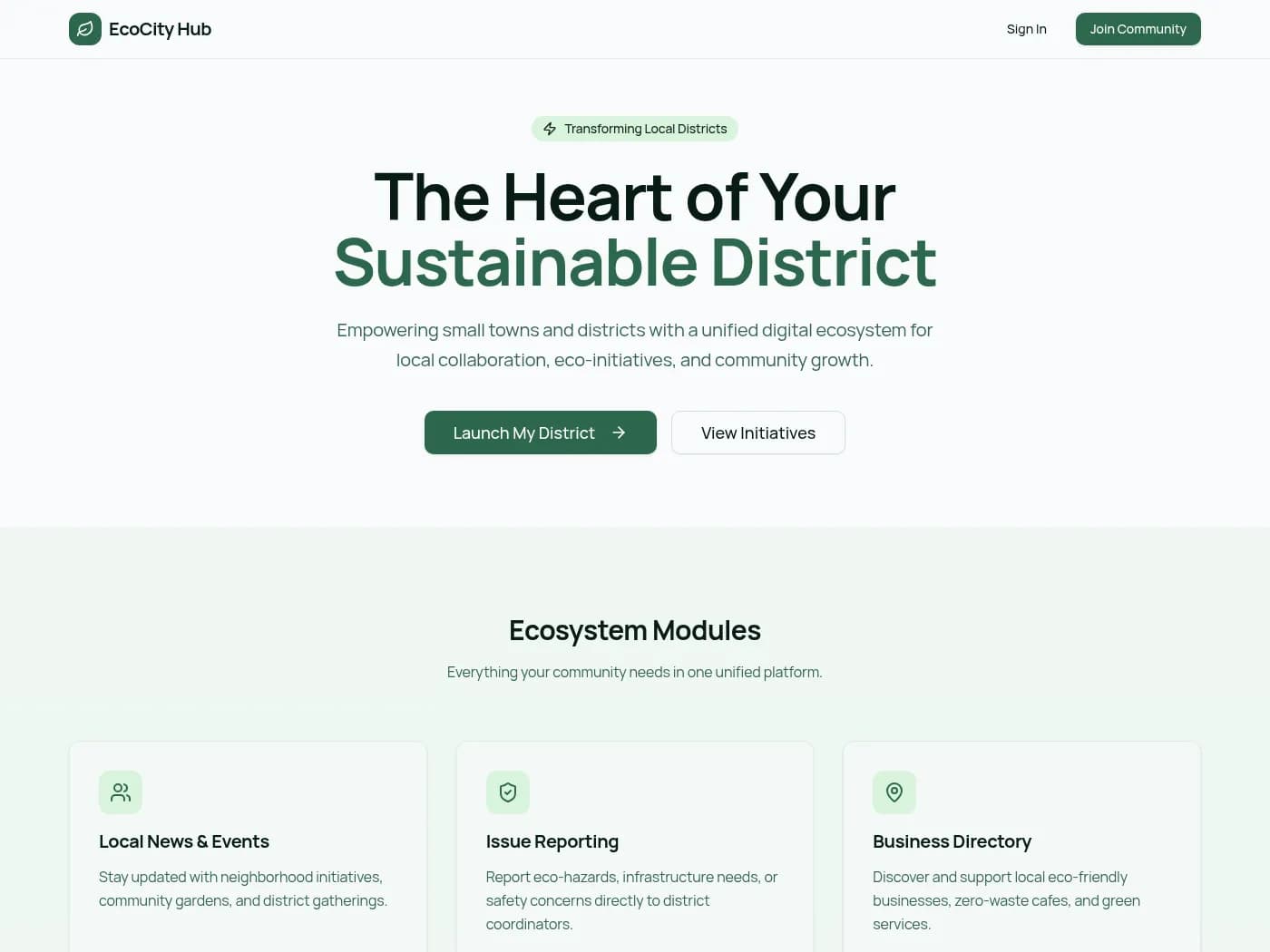EcoCity Hub