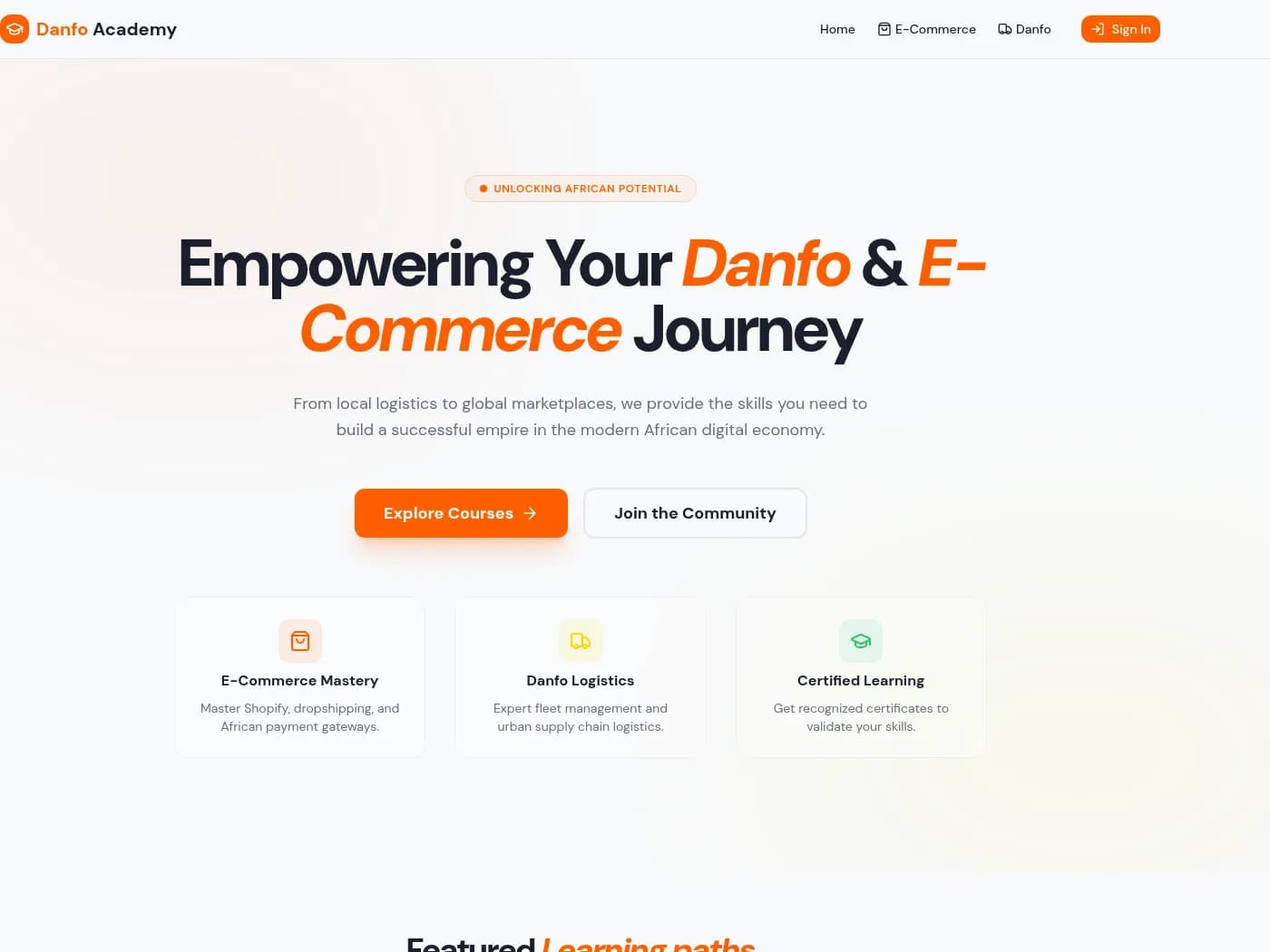 E-Commerce & Danfo Courses