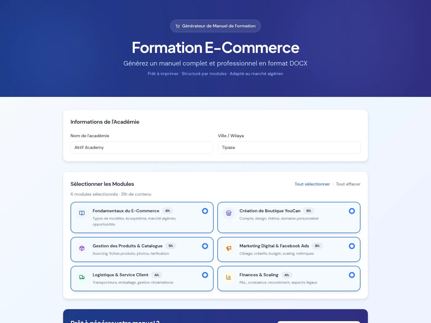 E-Commerce Manual Generator