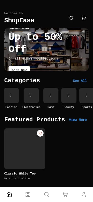 ShopEase E-Commerce App