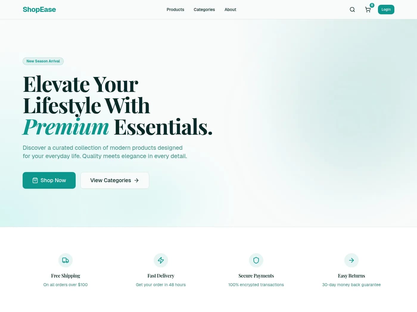 ShopEase Commerce Site