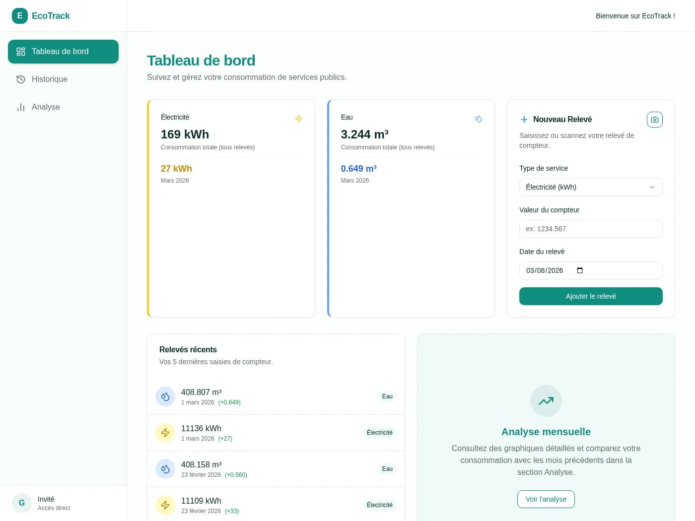 EcoTrack Utility Monitor