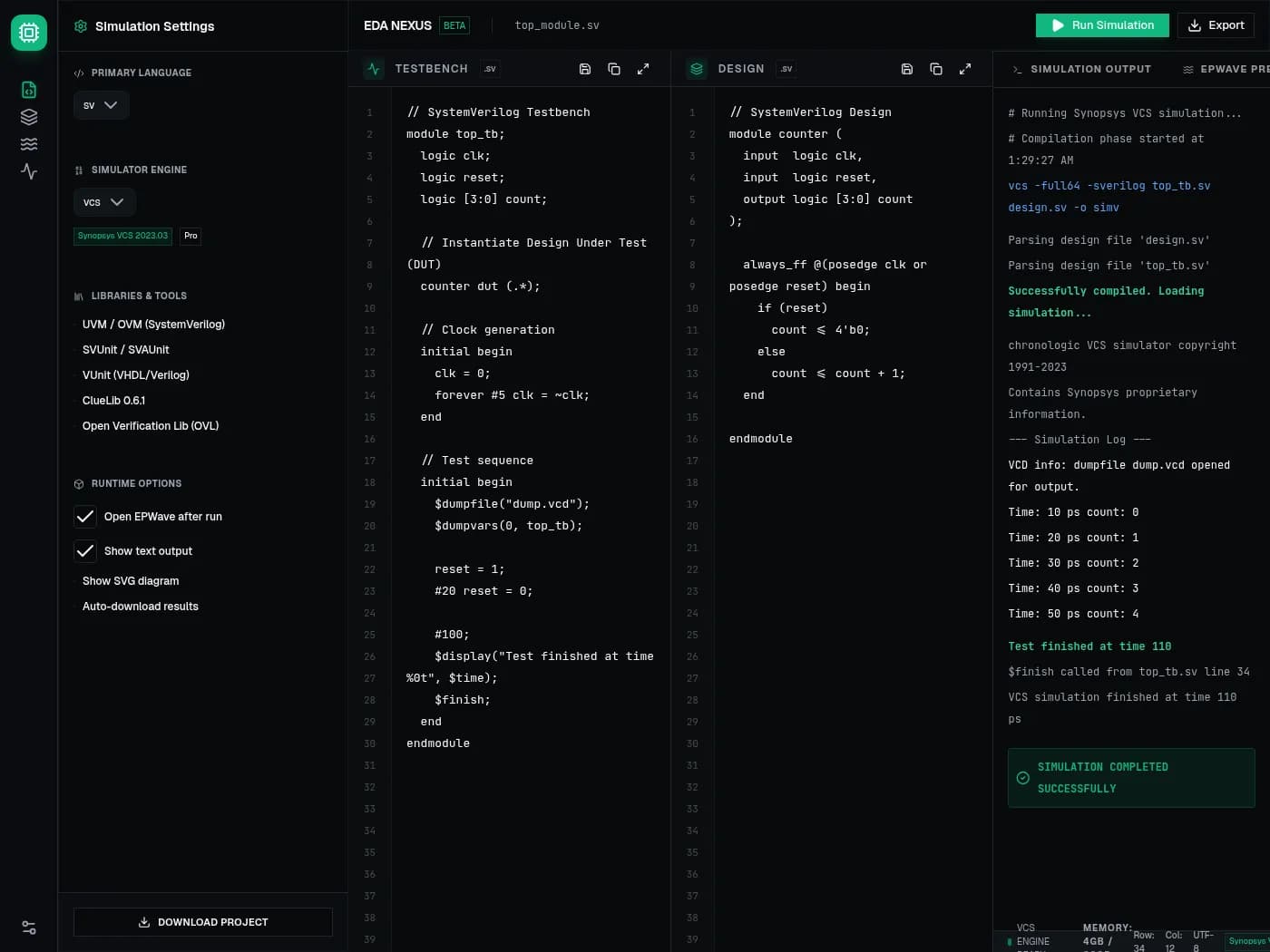 EDA Playground Integrator