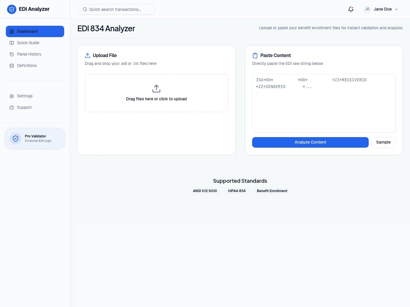 EDI 834 Tester