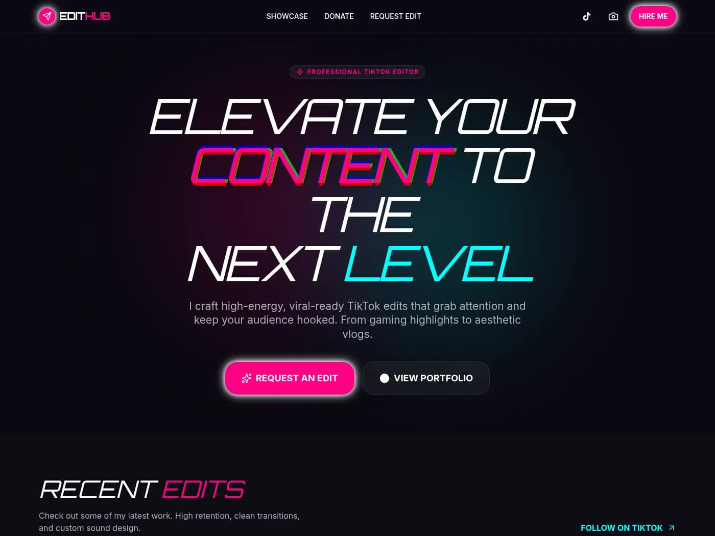 EditHub Landing Page