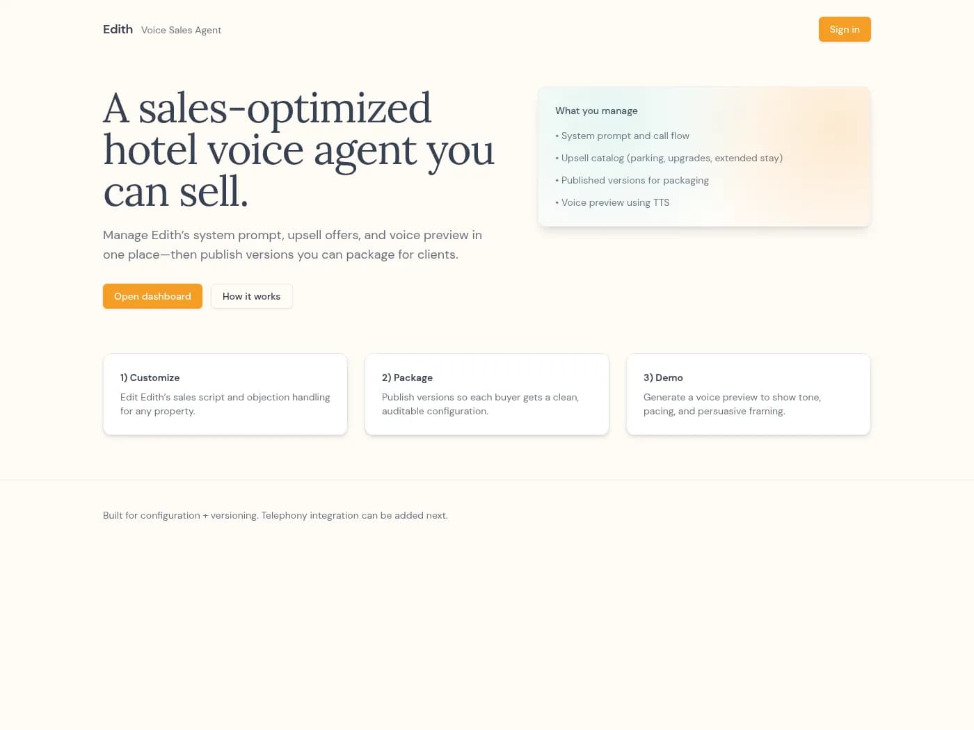 Edith Voice Sales Agent