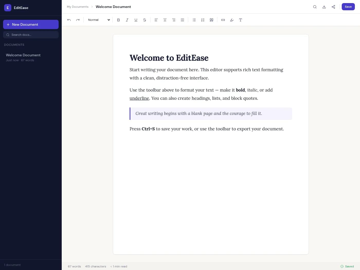 EditEase Website