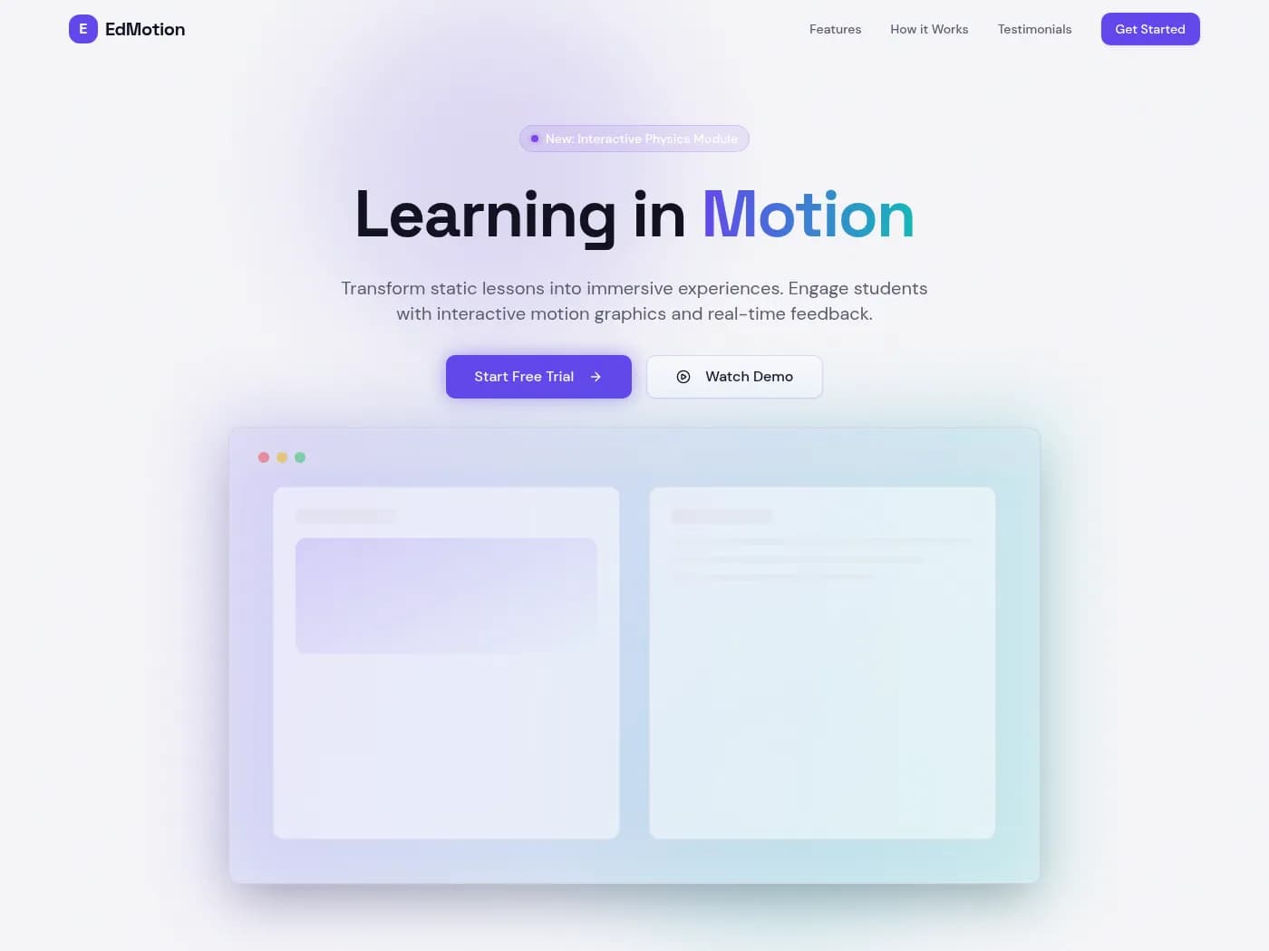 EdTech Motion Landing