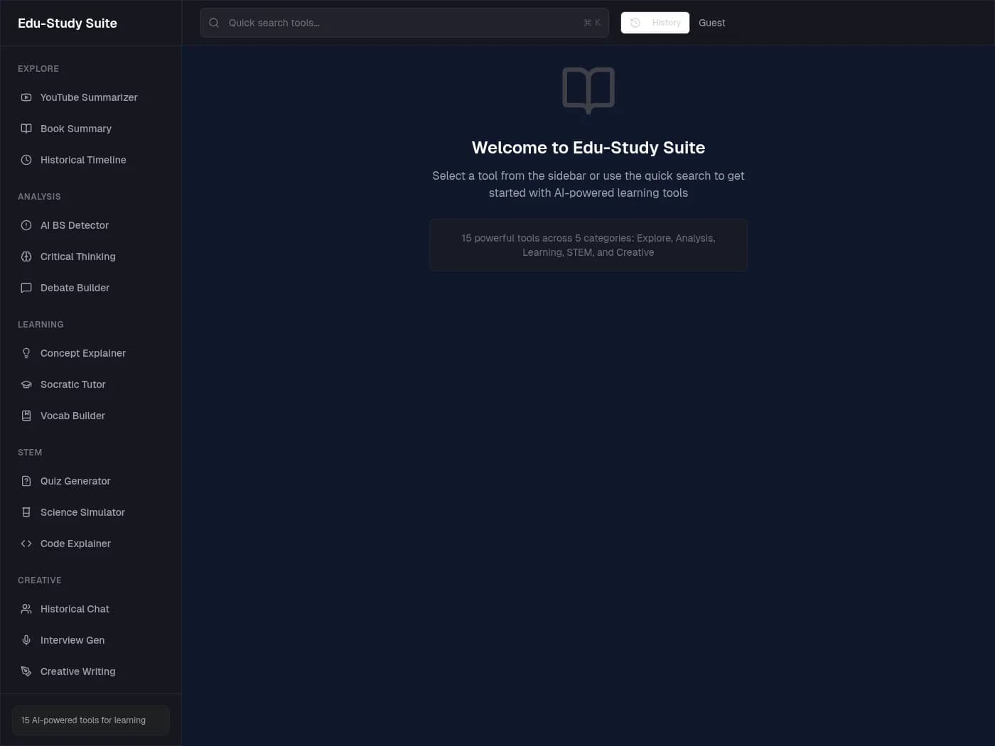 Edu-Study Suite Dashboard