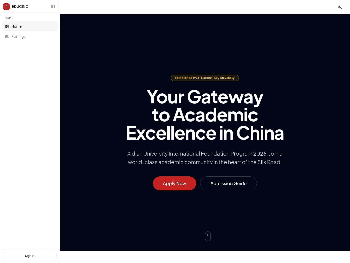 EDUCINO Admission Portal
