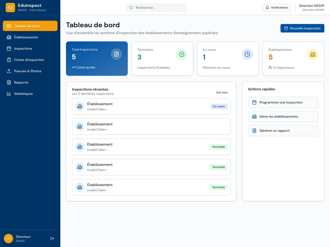 EduInspect Dashboard