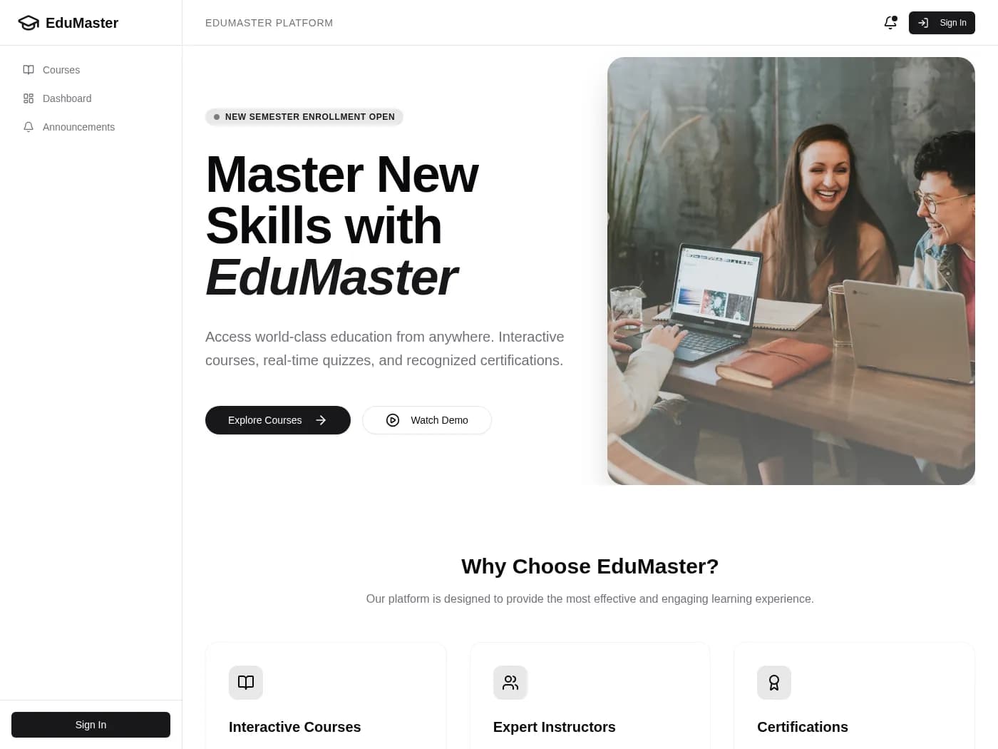 EduMaster Platform