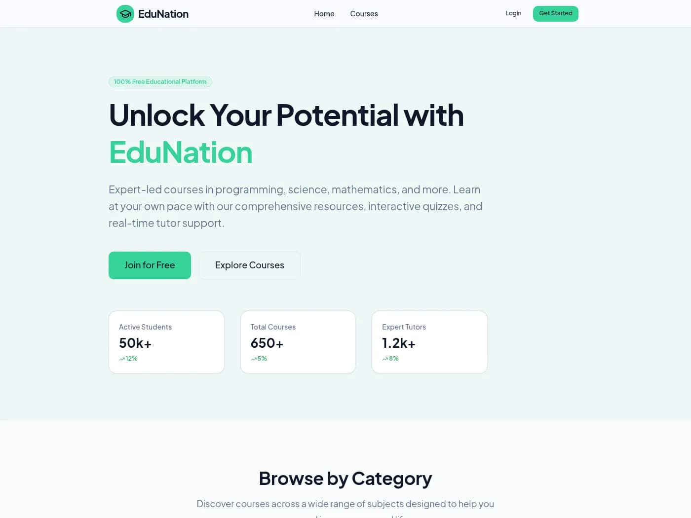 EduNation Learning Platform