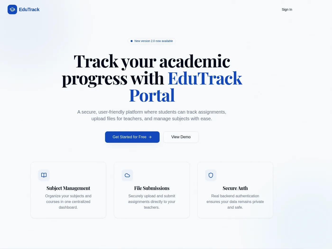 EduTrack Portal