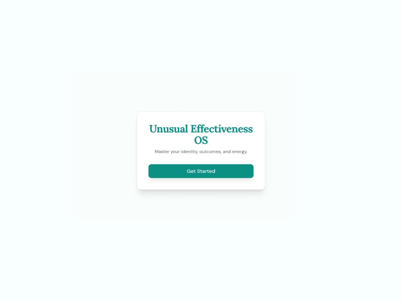 Unusual Effectiveness OS
