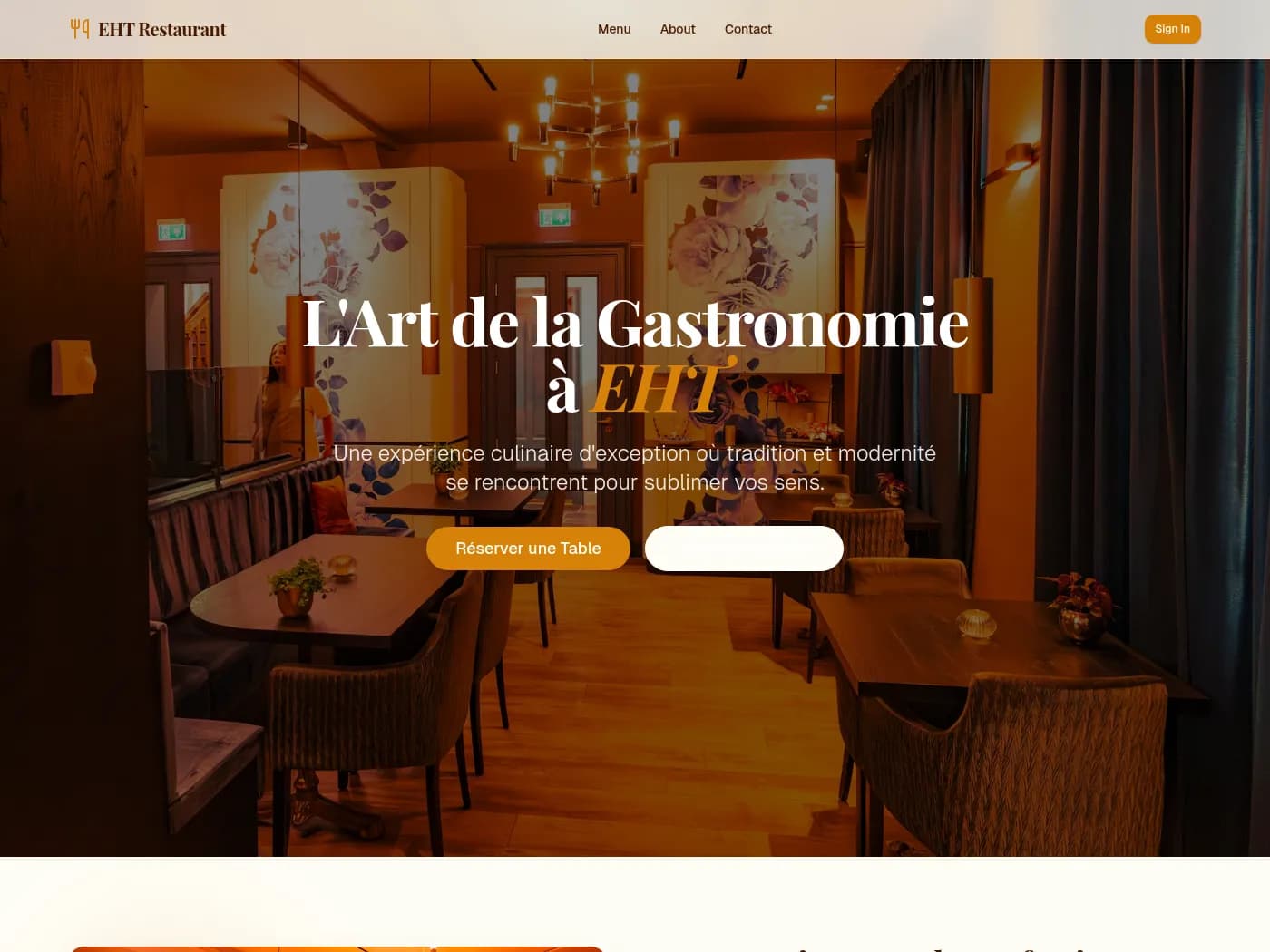 EHT Restaurant Reservation