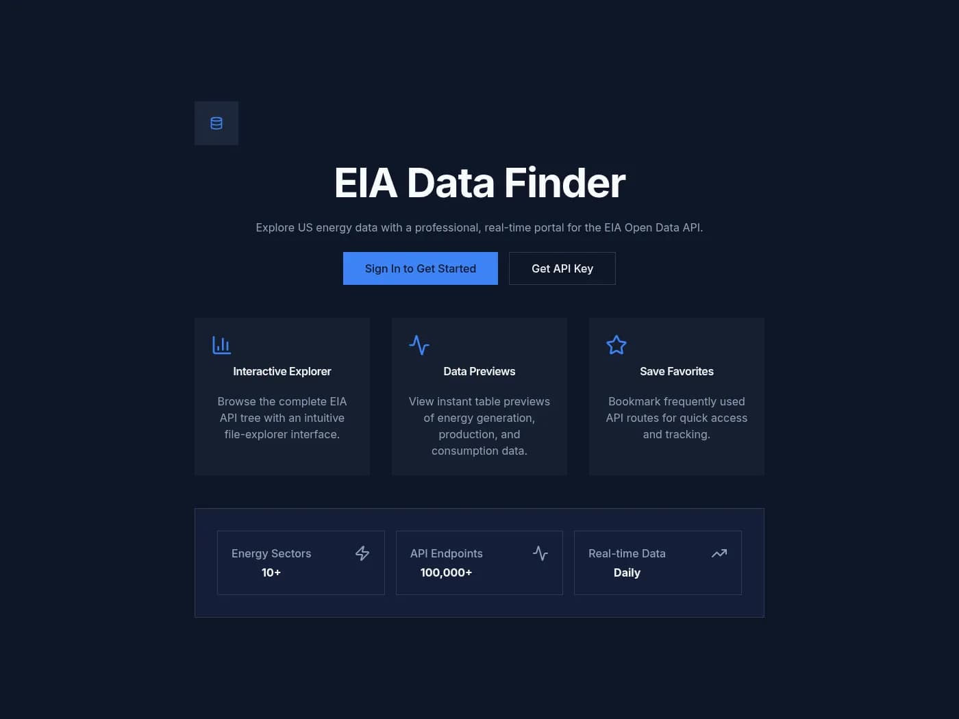 EIA Data Finder