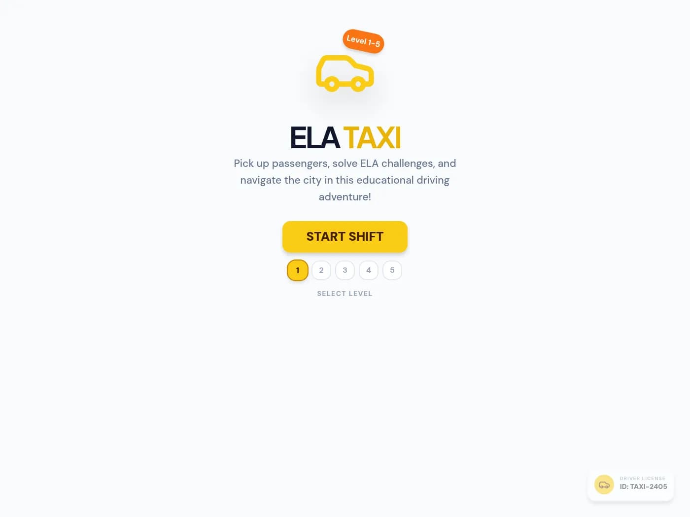 ELA Taxi Driver Game