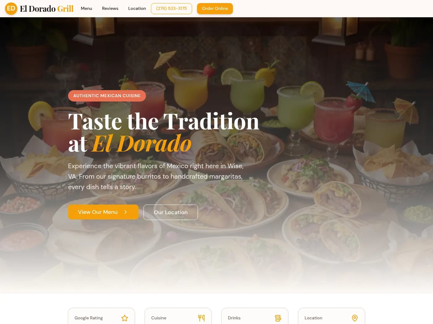 El Dorado Grill Website