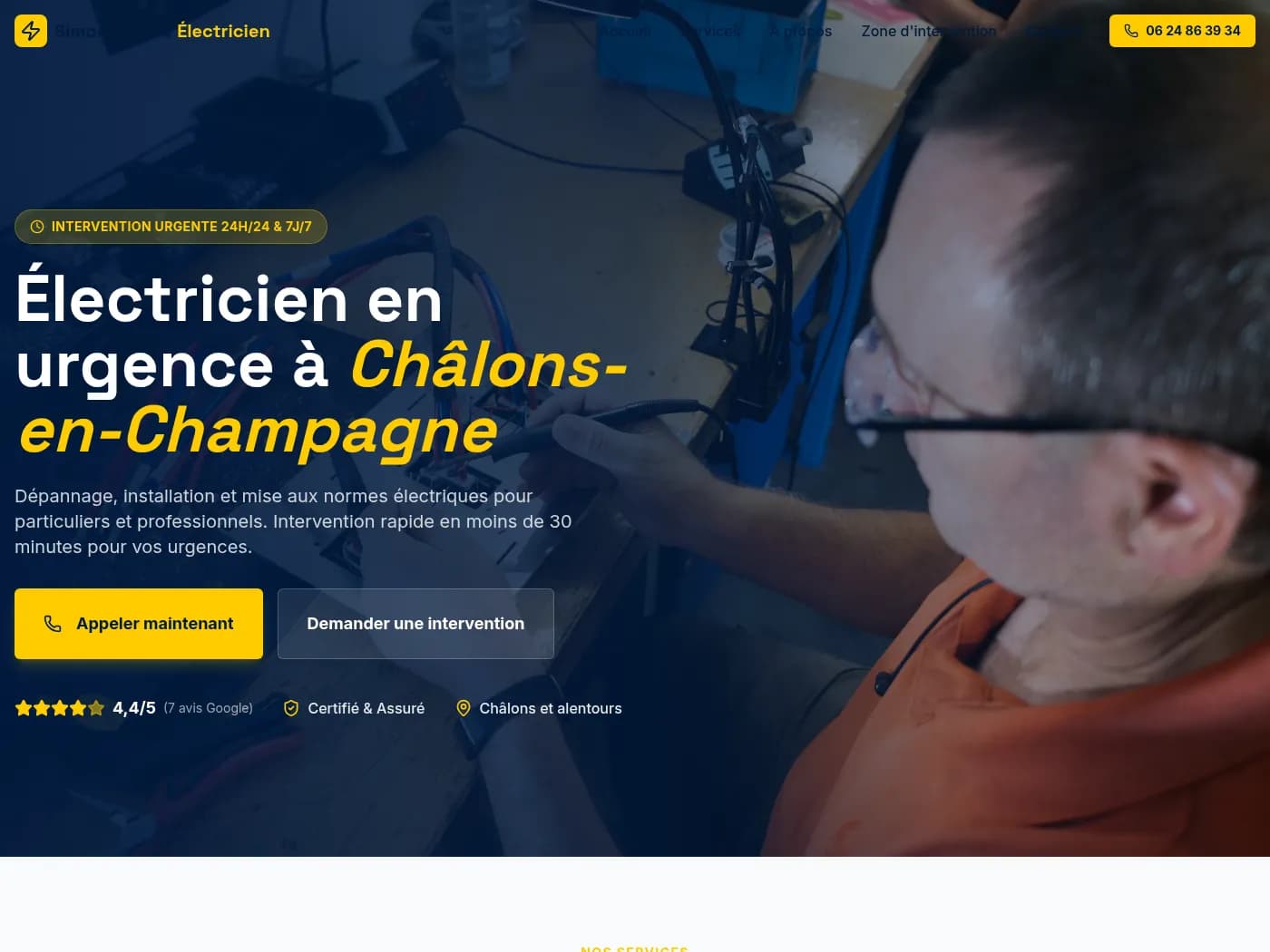 Électricien Pro Landing Page
