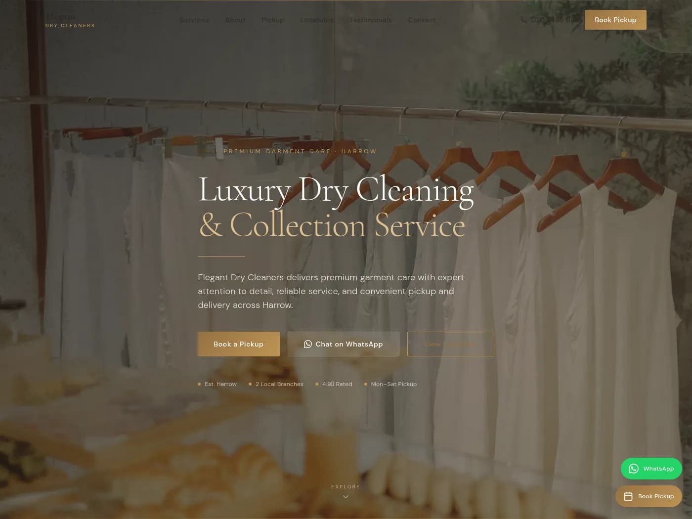 Elegant Dry Cleaners Web