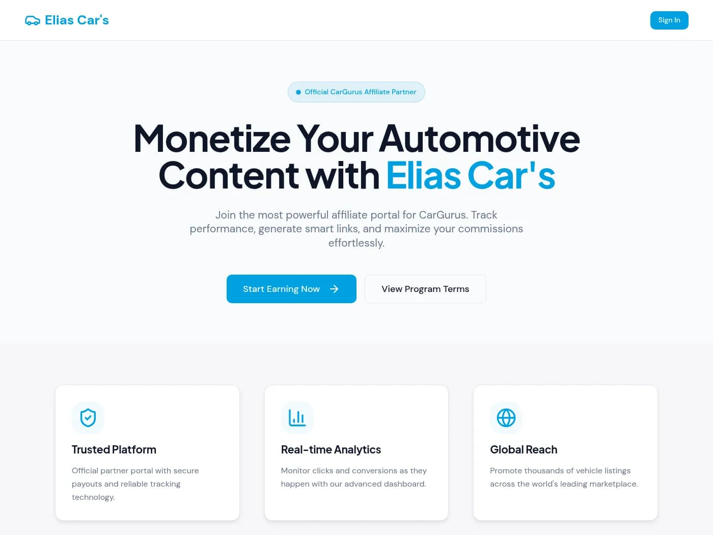 Elias Car's Affiliate Portal