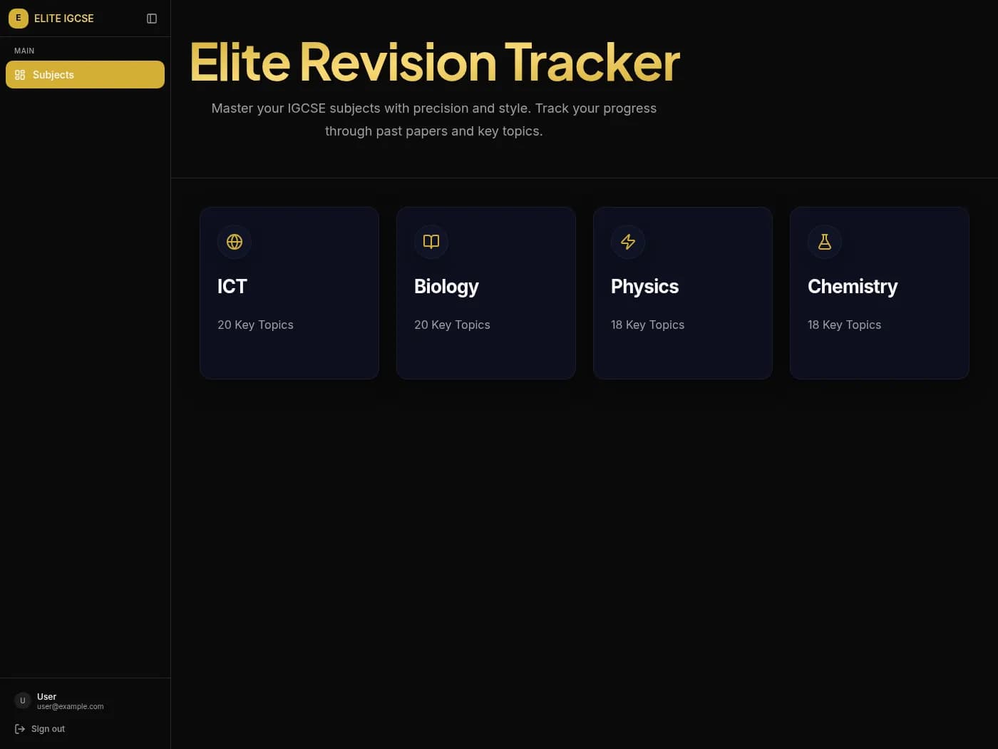 Elite IGCSE Tracker