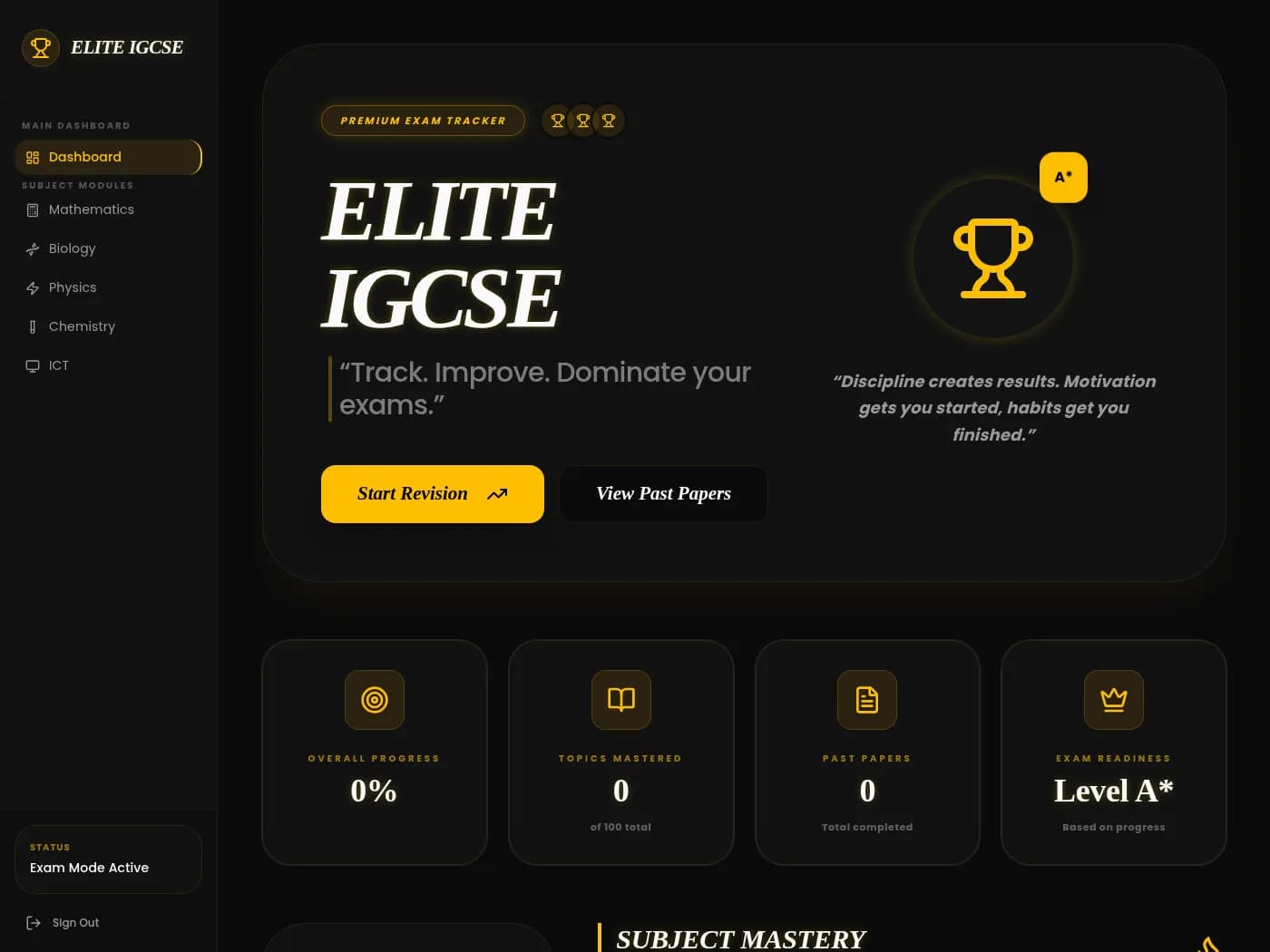Elite IGCSE Tracker