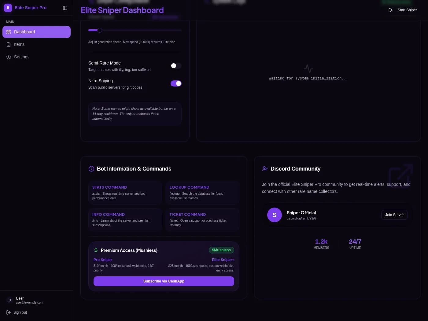 Elite Name Sniper Pro