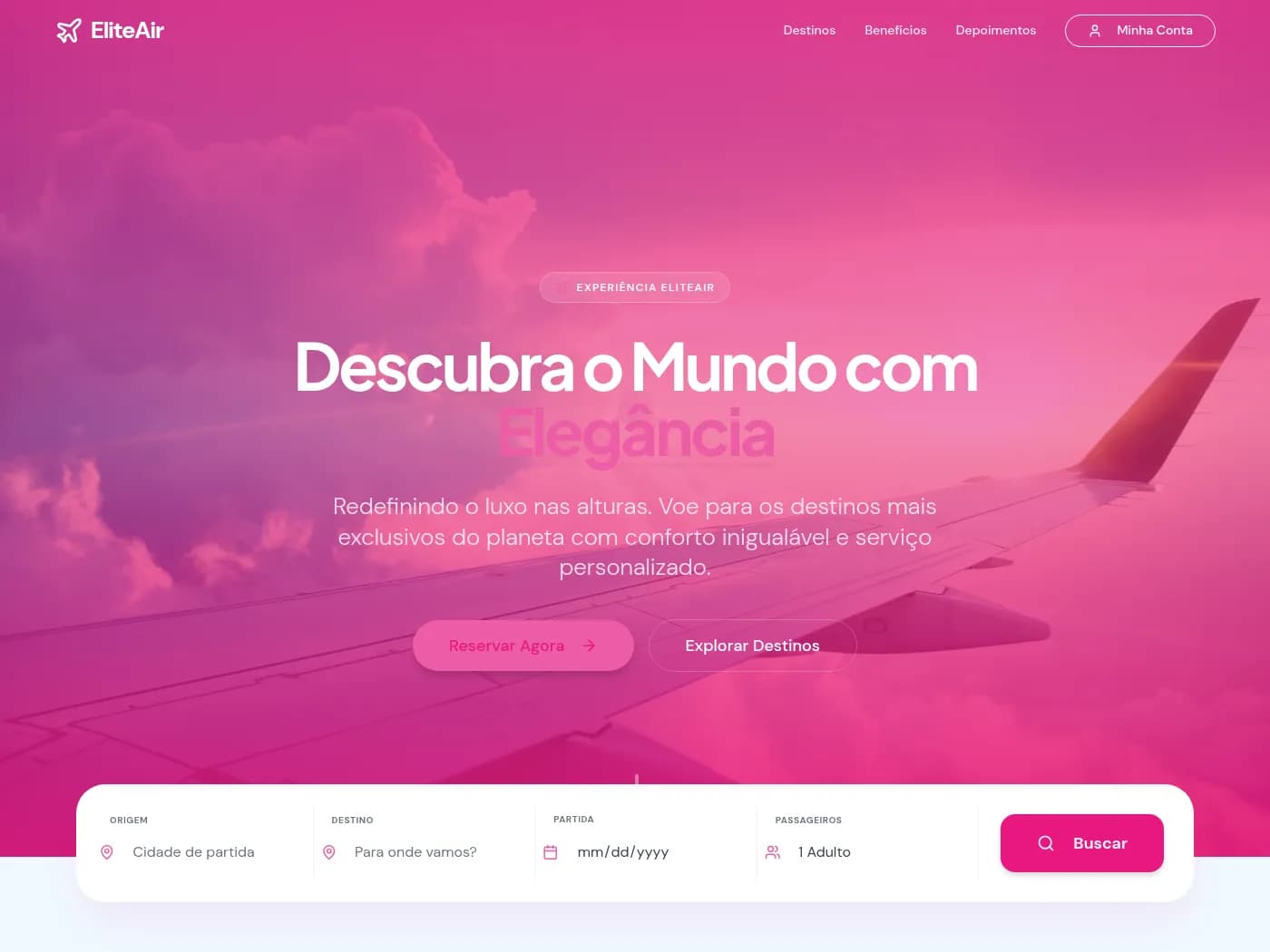 EliteAir Landing Page