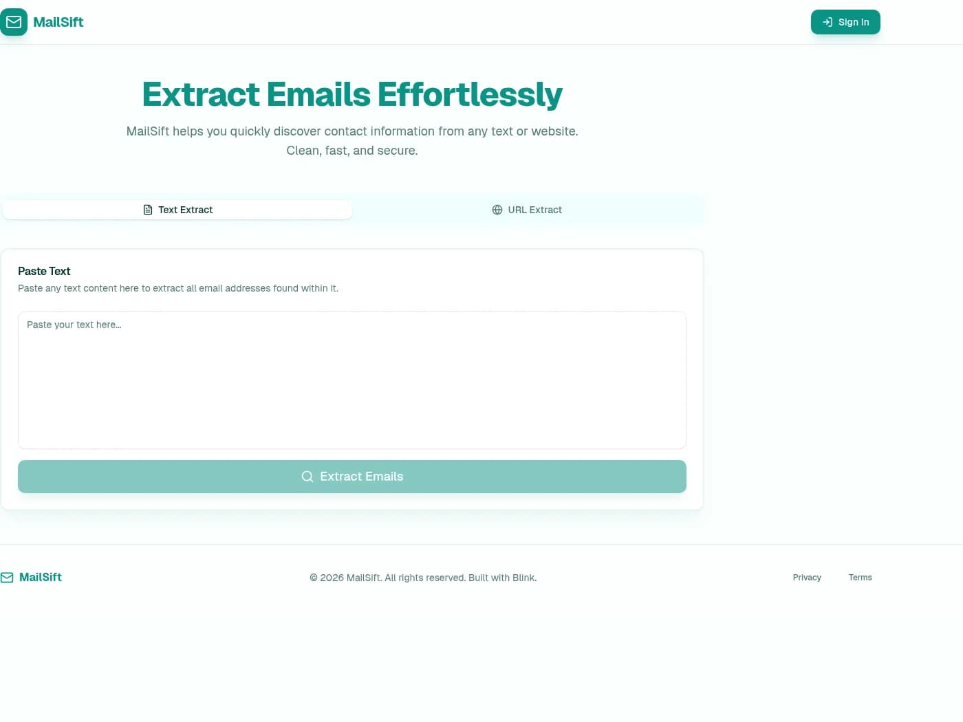 MailSift Extractor