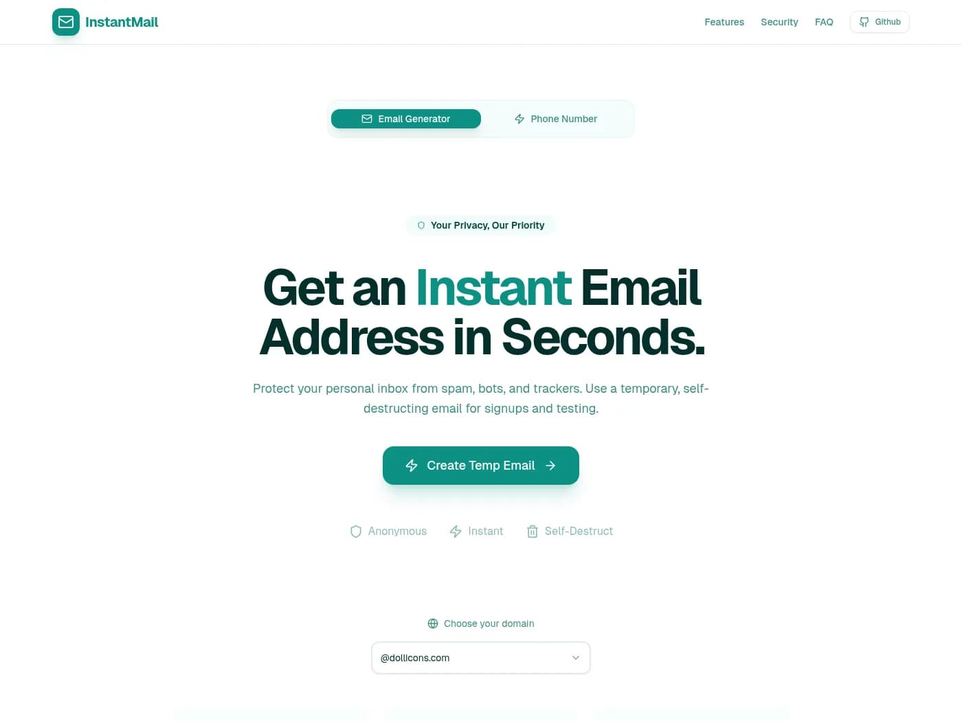 Instant Email Generator