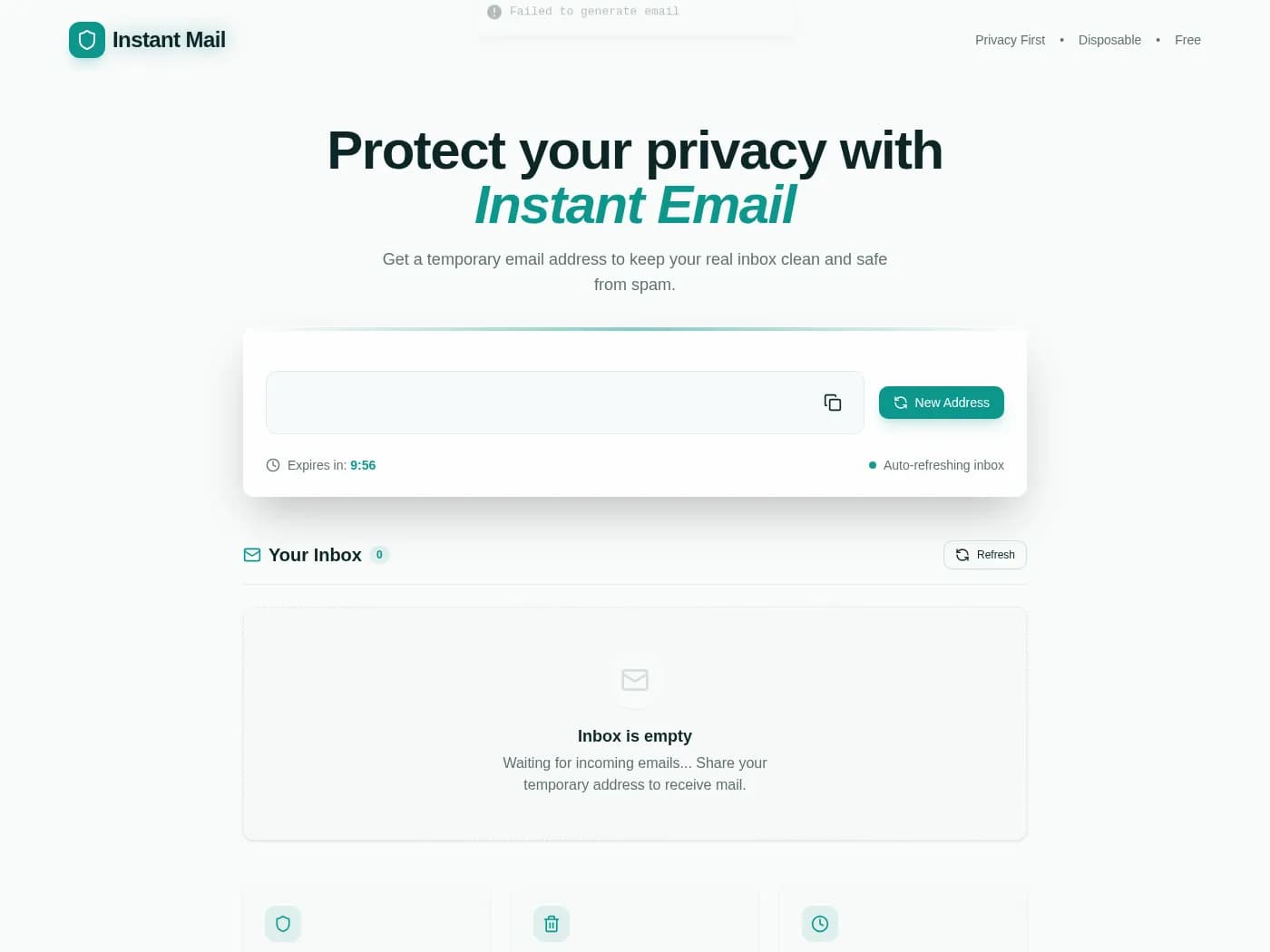 Instant Email Generator