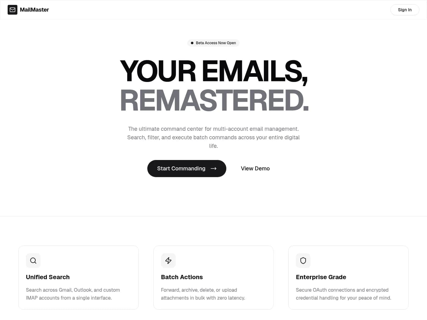 MailMaster Command Center