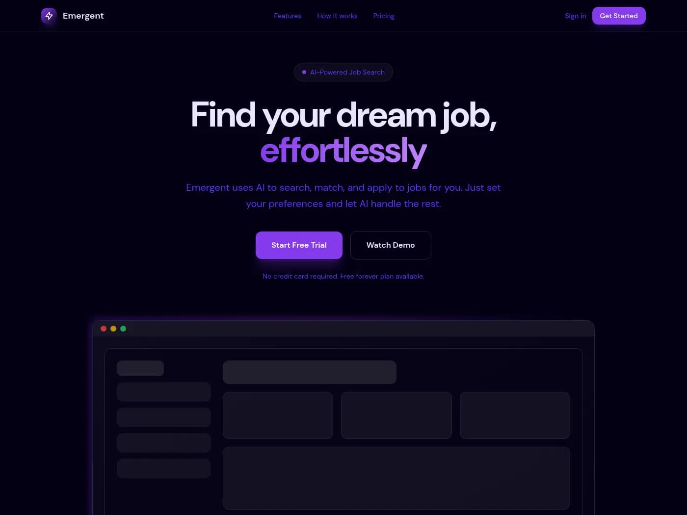 Emergent Job AI SaaS