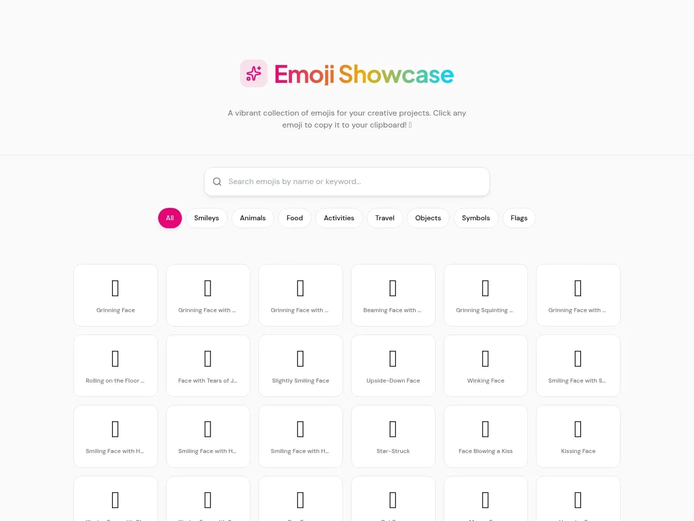 Emoji HTML Showcase