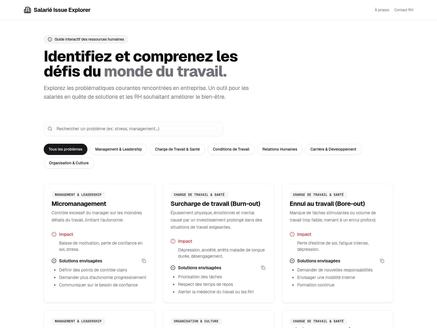 Salarié Issue Explorer