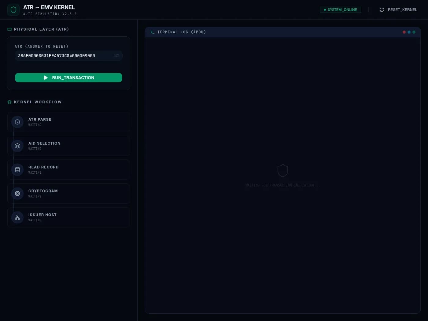 EMV Card Sim Kernel