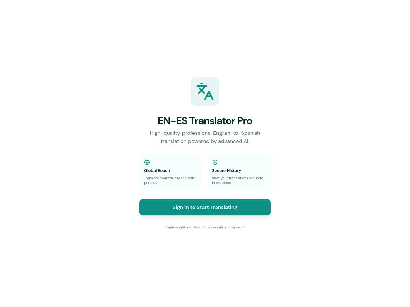 Lightweight EN-ES Translator