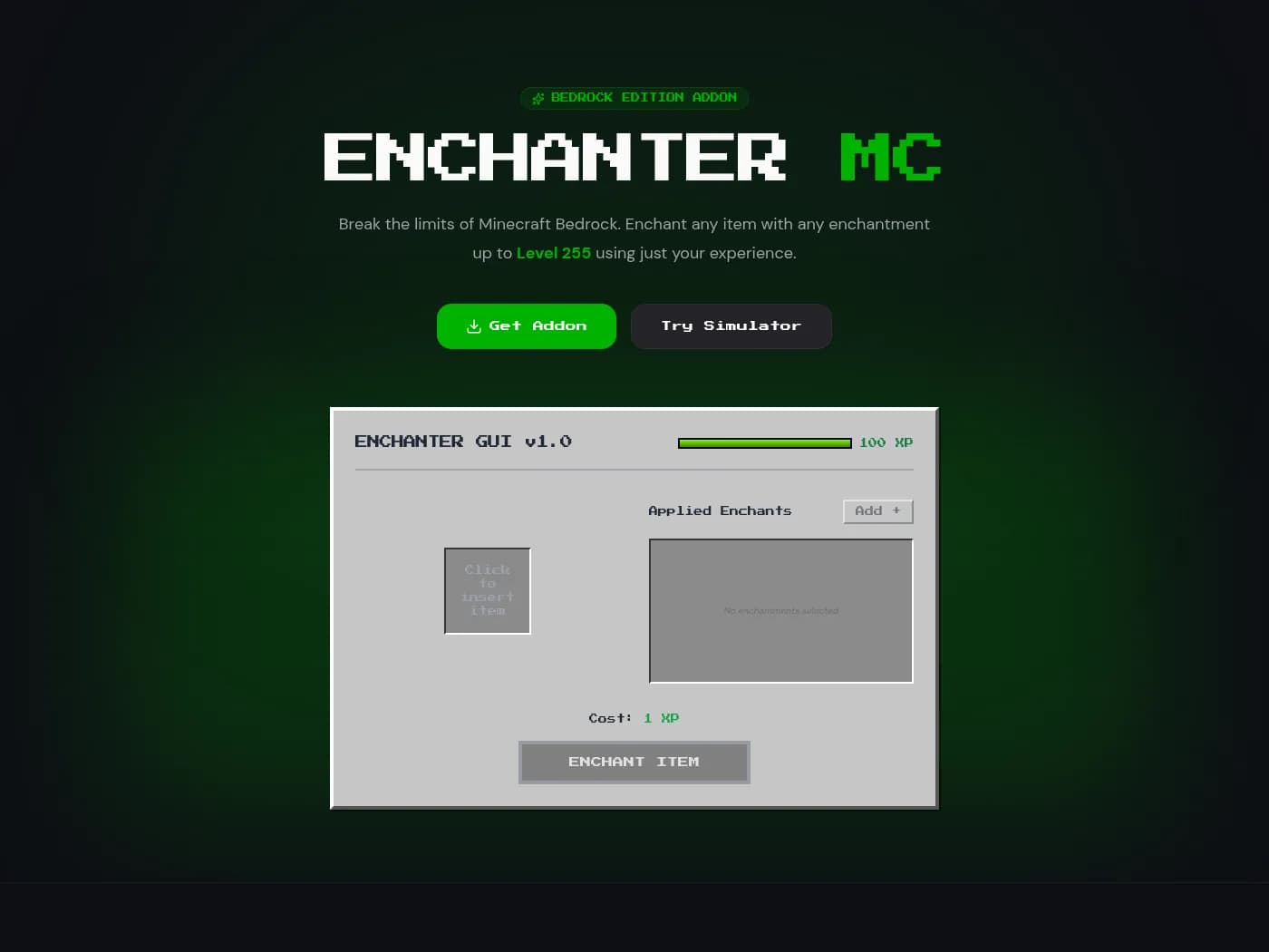 Enchanter MC Bedrock Mod