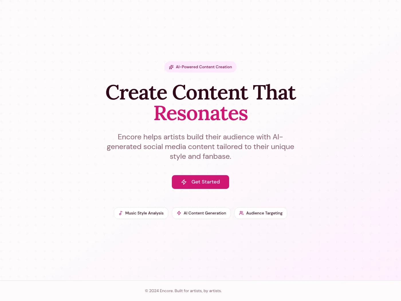 Encore Artist Content Studio