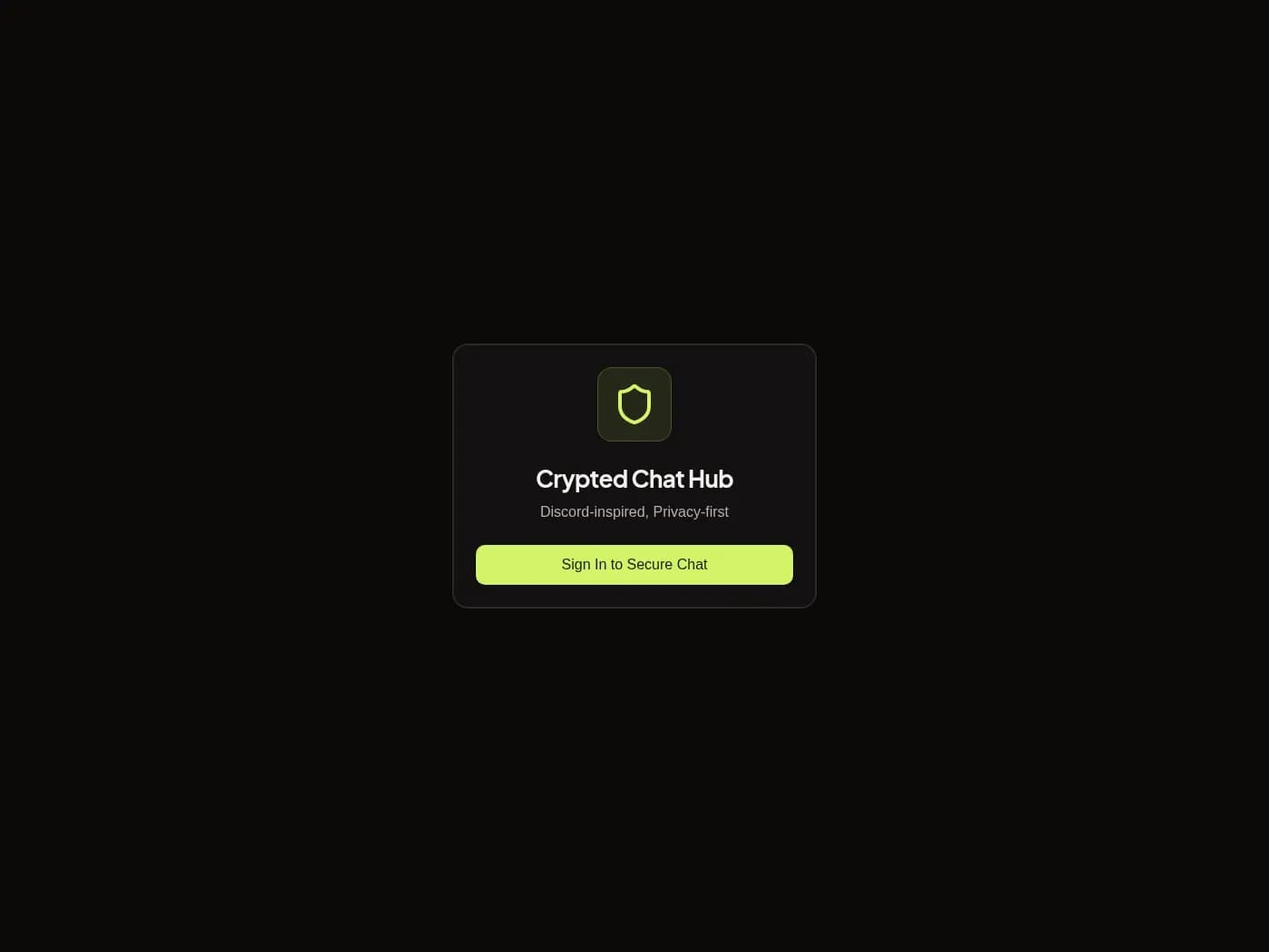 Crypted Chat Hub