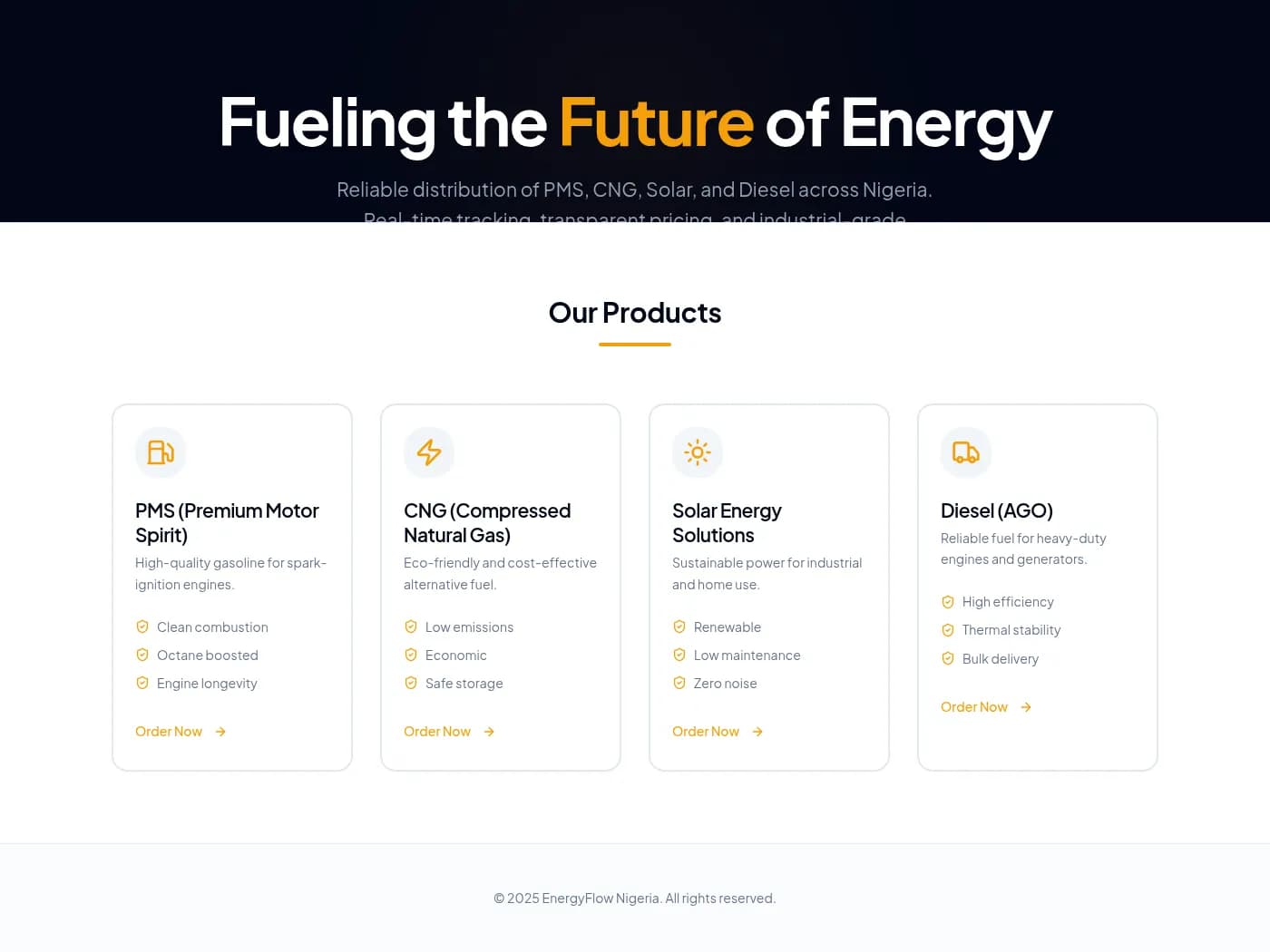 Energy Order & Tracking App