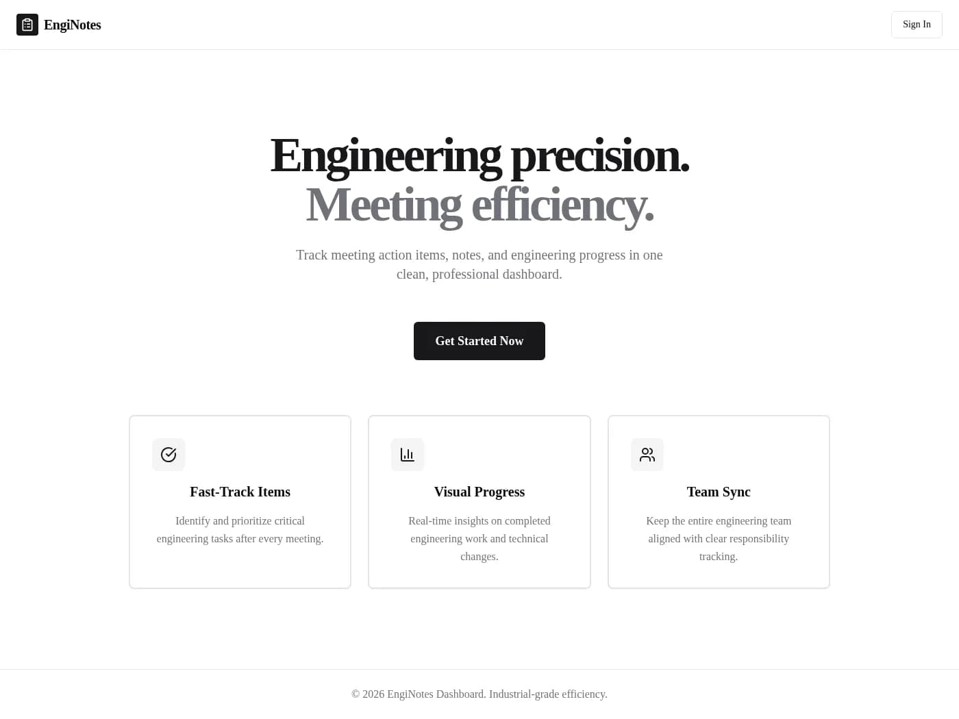 EngiNotes Dashboard