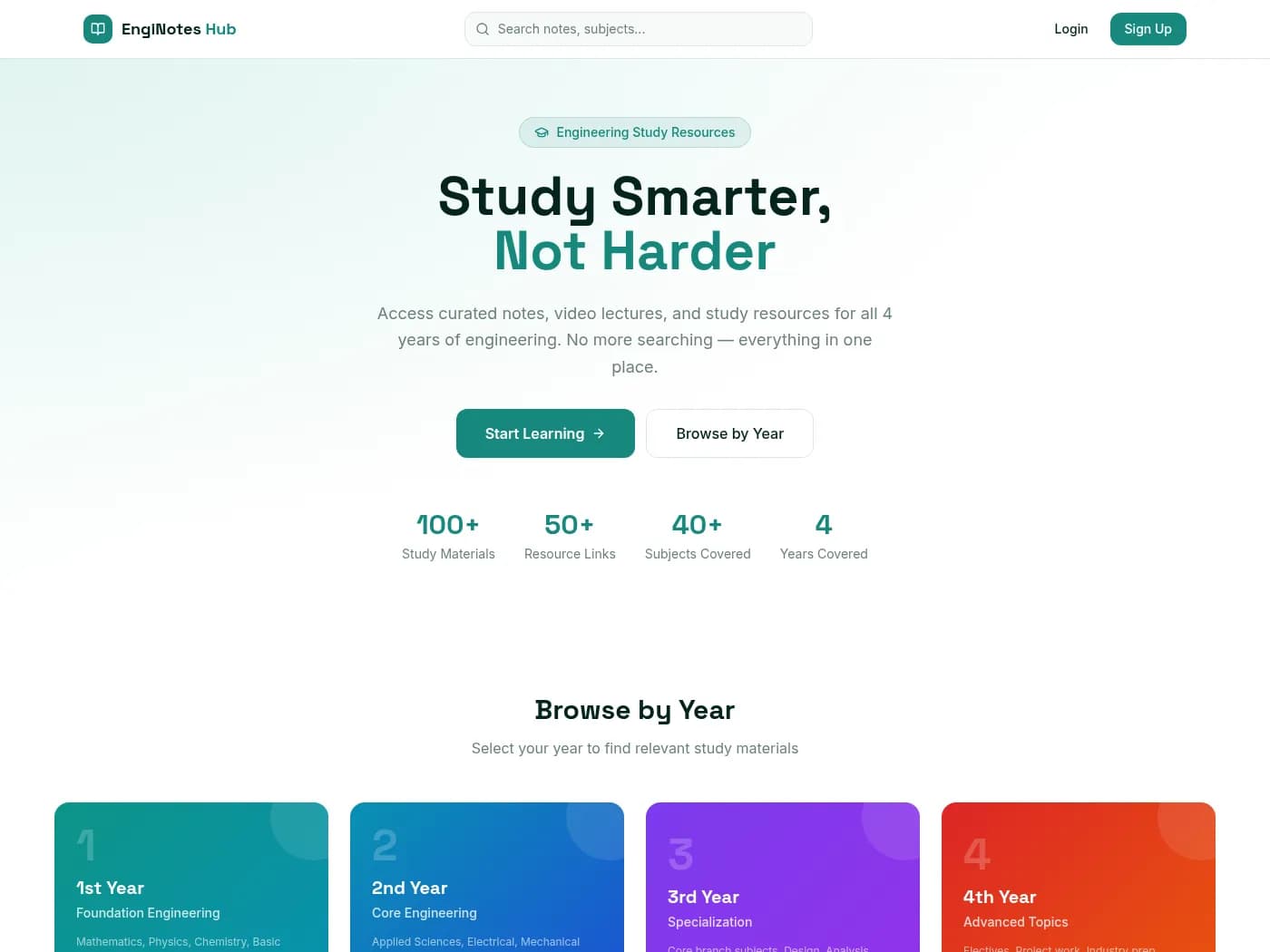 EngiNotes Hub