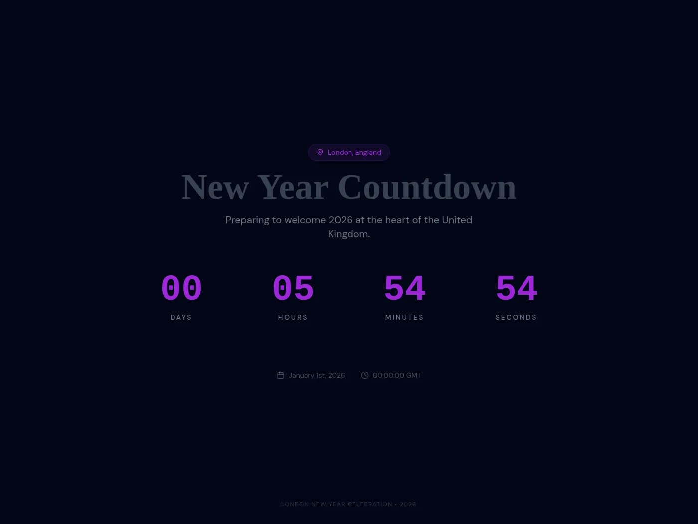 England New Year Timer